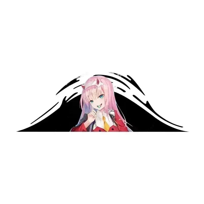 Darling In The Franxx 'Zero Two | Lollipop' Vinyl Car Peeker Sticker ...
