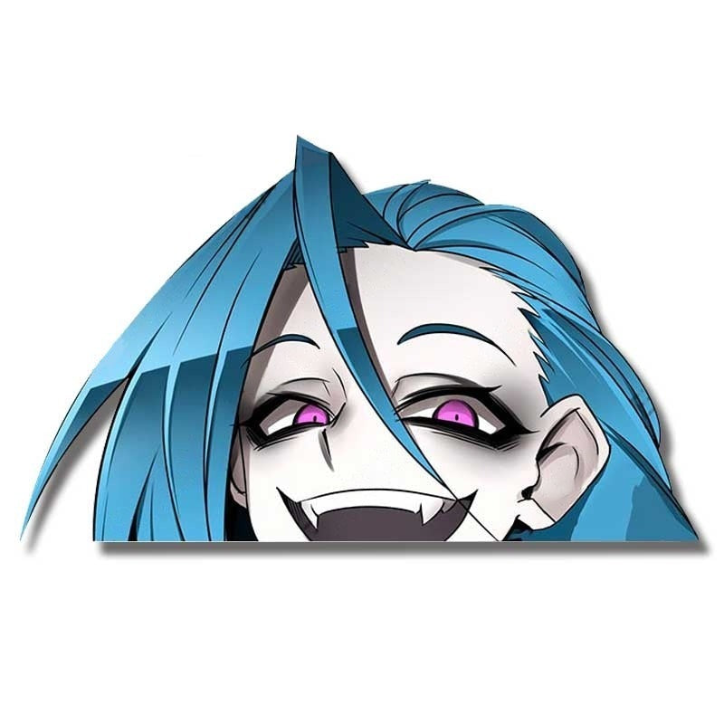 League of Legends 'Jinx | Fangs' Vinyl Car Peeker Sticker – Sticker Tuned
