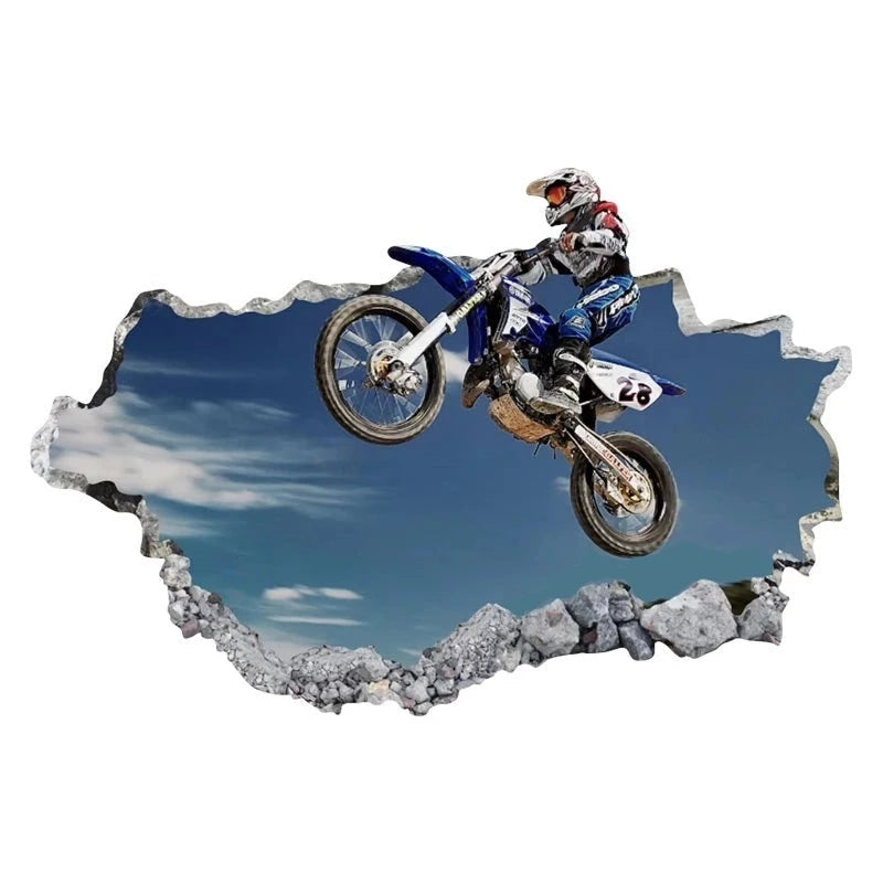 Smashed Hole 'Motorcycle | Motocross Racing' Vinyl Car Sticker ...