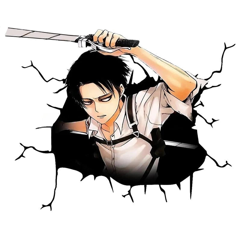 Attack on Titan 'Levi Ackerman | Raised Sword' Car Window Vinyl Sticke ...