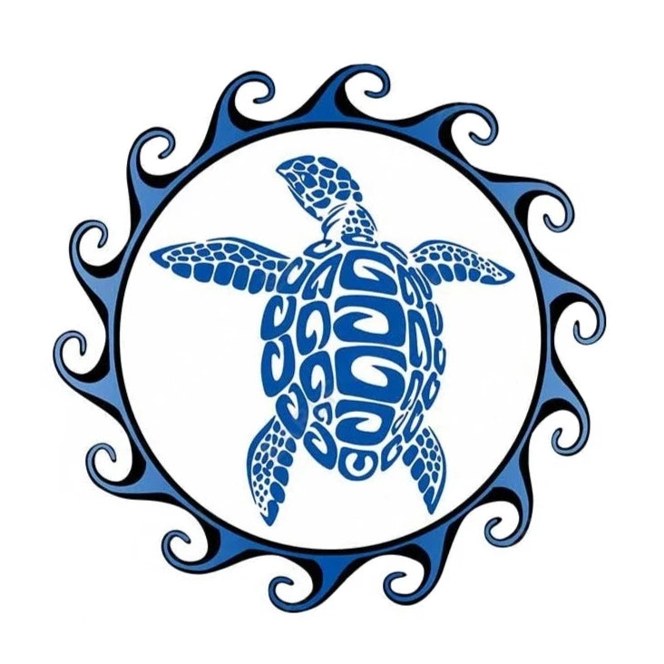 Sea Turtle Sun 'Polynesian and Hawaiian Tribal' Vinyl Car Sticker ...