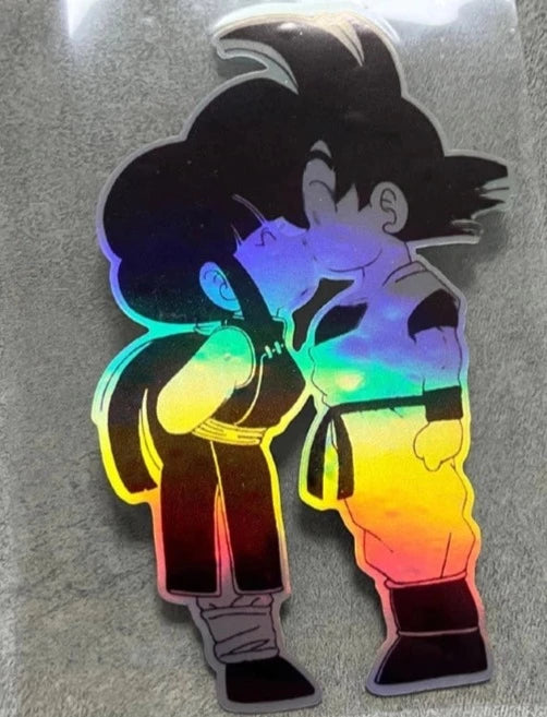 Dragon Ball Z 'Goku And Chi-Chi | Reflective Laser' Vinyl Car Sticker ...