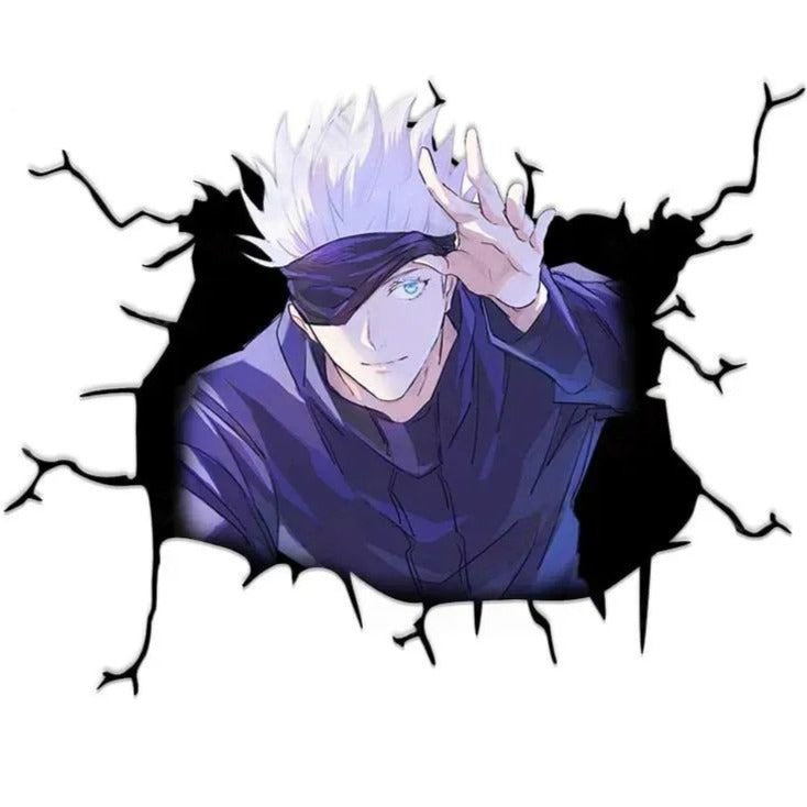 Jujutsu Kaisen 'Gojo Peeking | Blue' Car Window Vinyl Sticker – Sticker ...
