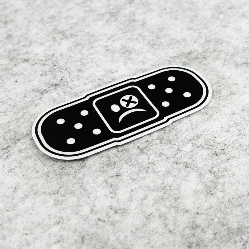 Bandage 'Injured Sad Face' Vinyl Car Sticker – Sticker Tuned