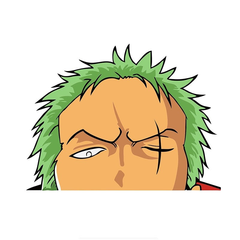 One Piece 'Roronoa Zoro | Looking Down' Vinyl Car Peeker Sticker ...