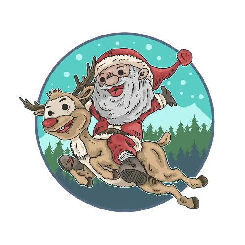 Christmas 'Santa Claus | Riding Rudolph' Vinyl Car Sticker – Sticker Tuned