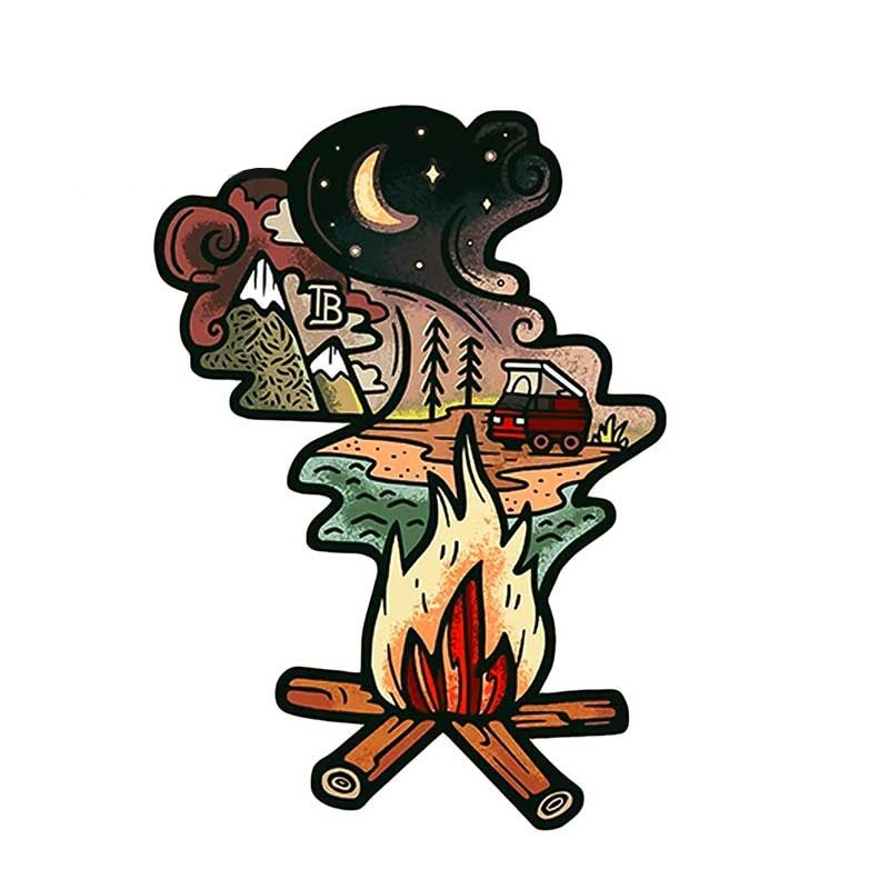 Travel 'Night Camping' Vinyl Car Sticker – Sticker Tuned