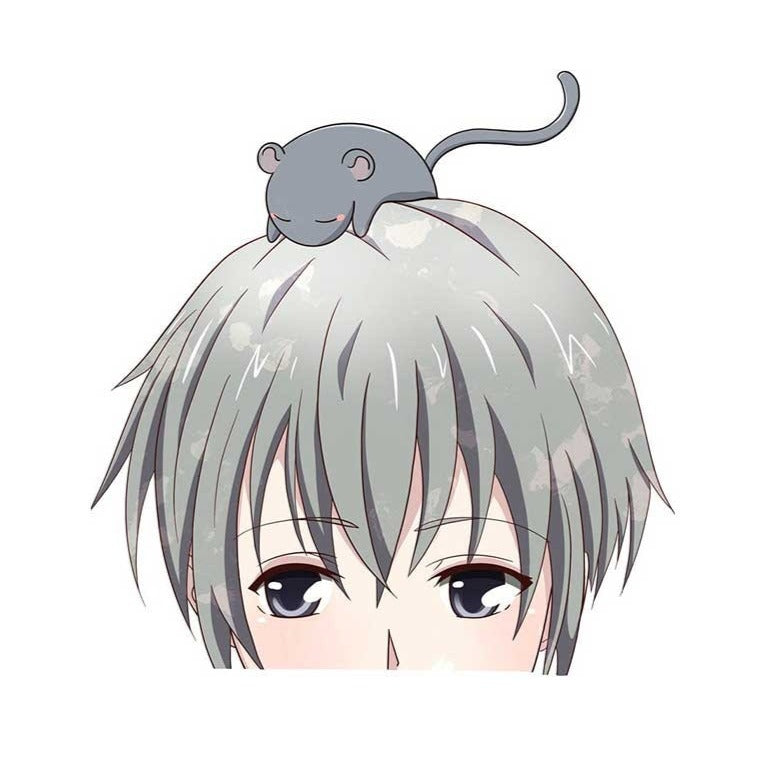 Fruits Basket 'Yuki And Rat | Sad' Vinyl Car Peeker Sticker – Sticker Tuned