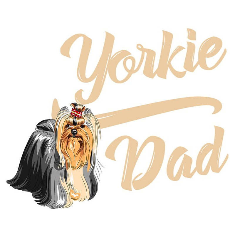 Yorkshire Terrier 'Cute Yorkie | Dad' Vinyl Car Sticker – Sticker Tuned