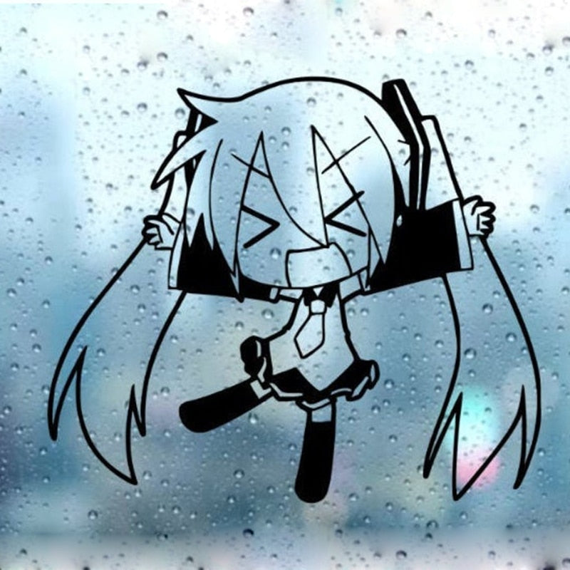 Music 'Chibi Hatsune Miku | Yelling' Vinyl Car Sticker – Sticker Tuned