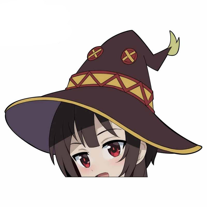 KonoSuba 'Megumin | Wizard Hat' Vinyl Car Peeker Sticker – Sticker Tuned