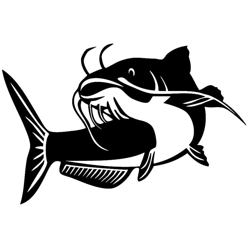 Catfish 'Swim Right' Vinyl Car Sticker – Sticker Tuned
