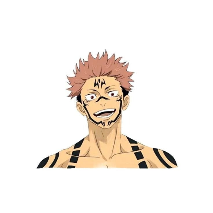 Jujutsu Kaisen 'Sukuna | Face Tattoos' Vinyl Car Peeker Sticker ...