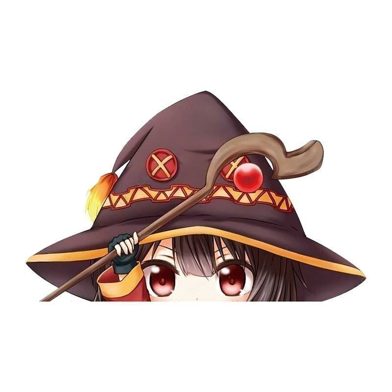 KonoSuba 'Megumin | Holding Wand' Vinyl Car Peeker Sticker – Sticker Tuned