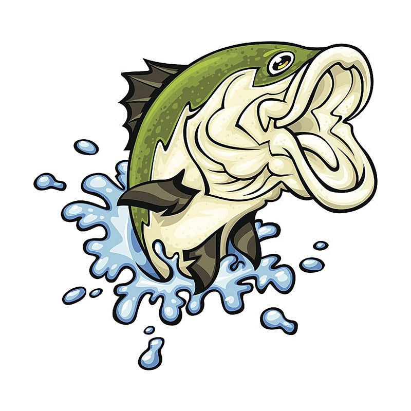 Fish 'Largemouth Bass | Jumping' Vinyl Car Sticker – Sticker Tuned