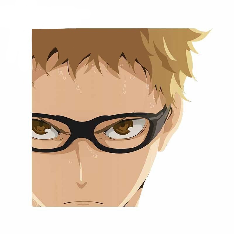 Haikyuu!! 'Kei Tsukishima | Angry' Vinyl Car Peeker Sticker – Sticker Tuned