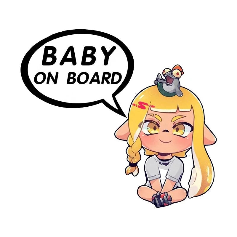 Splatoon 'Inkling Yellow | Baby On Board' Vinyl Car Sticker – Sticker Tuned