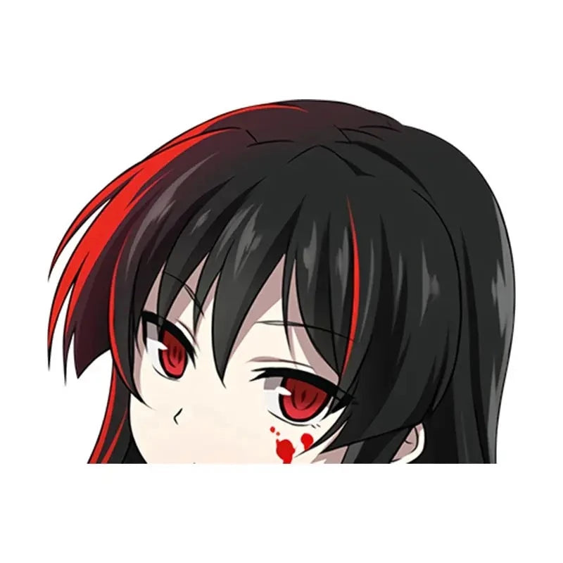 Akame ga Kill! 'Akame | Sad' Vinyl Car Peeker Sticker – Sticker Tuned
