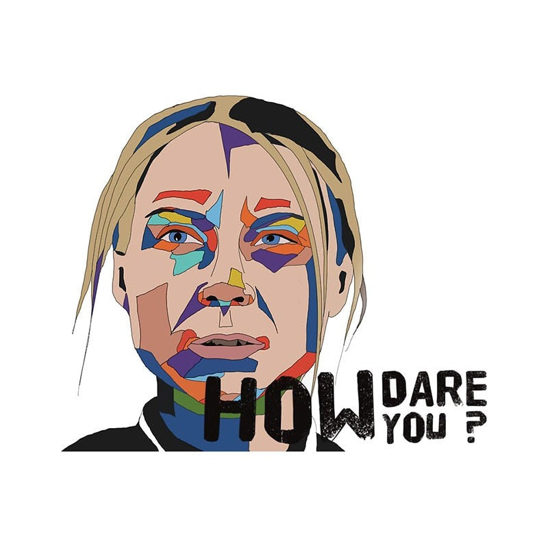 Greta Thunberg 'How Dare You? | Face' Vinyl Car Sticker – Sticker Tuned