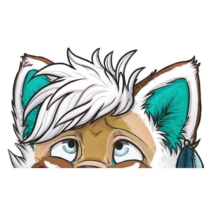 YCH Peace Sign 'White Fur Wolf' Vinyl Car Peeker Sticker – Sticker Tuned