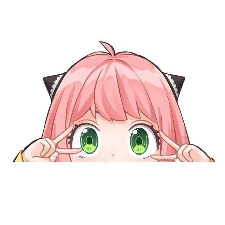 Spy × Family 'Anya Forger | Peace Signs' Vinyl Car Peeker Sticker ...