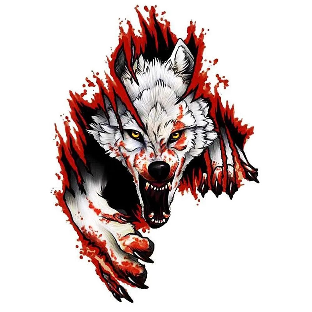 Bloody Wolf 'Ferocious | Left' Vinyl Car Sticker – Sticker Tuned