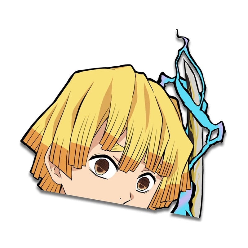 Demon Slayer 'Zenitsu | Lightning Sword' Vinyl Car Peeker Sticker ...