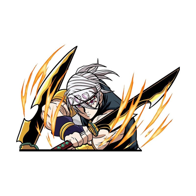 Demon Slayer 'Tengen | Wielding Cleavers Nichirin' Vinyl Car Sticker ...