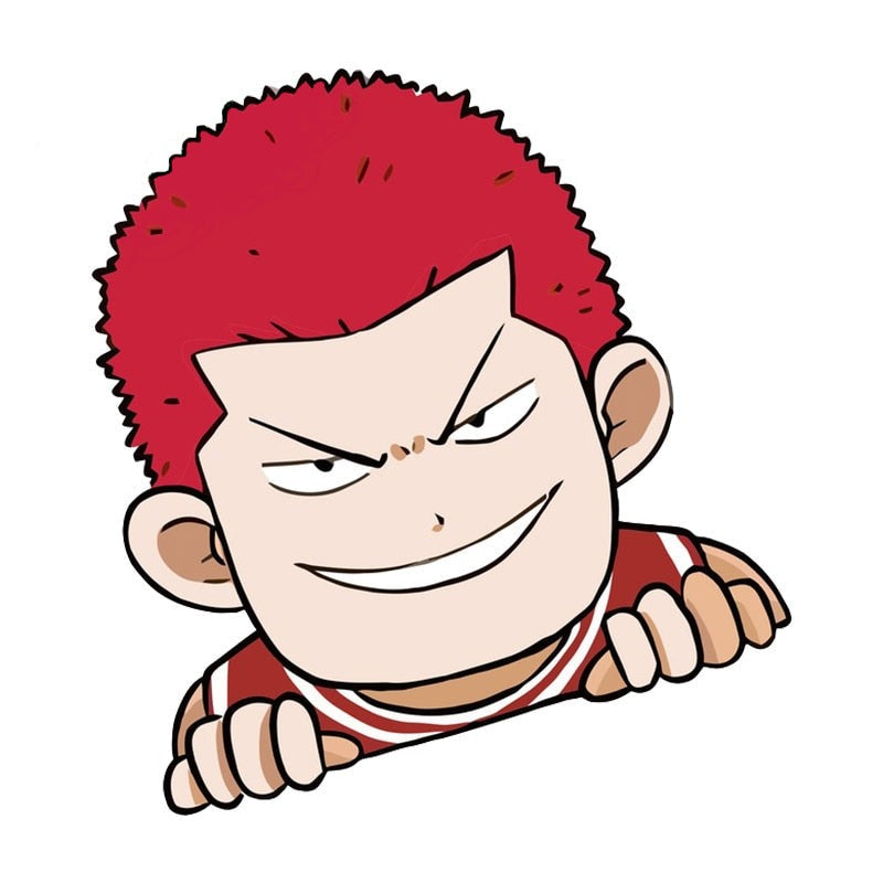 Slam Dunk 'Chibi Hanamichi | Smiling' Vinyl Car Peeker Sticker ...