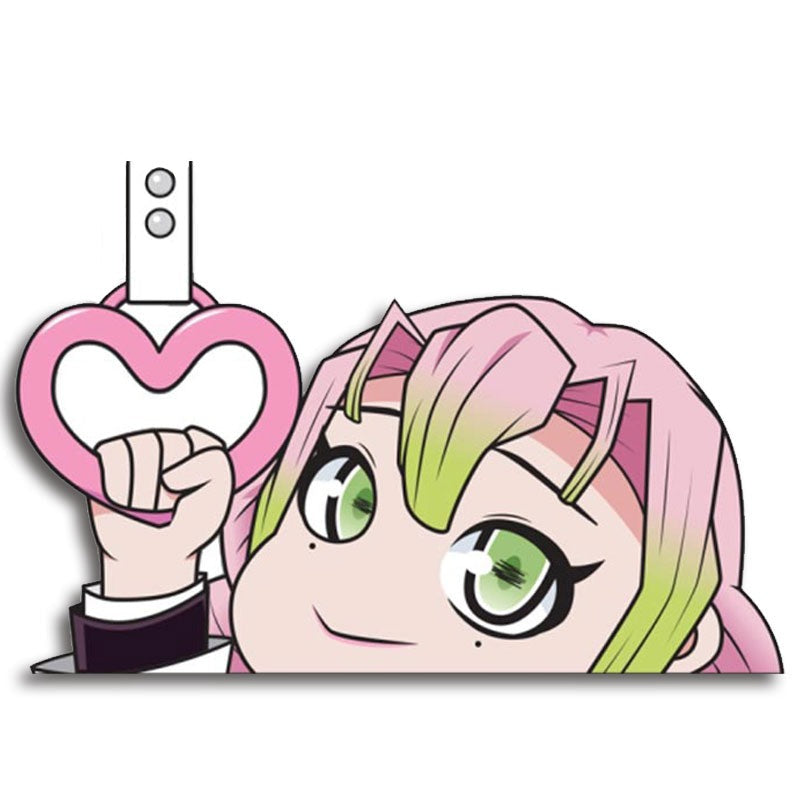 Demon Slayer 'Mitsuri | Holding Heart Handle' Vinyl Car Peeker Sticker ...