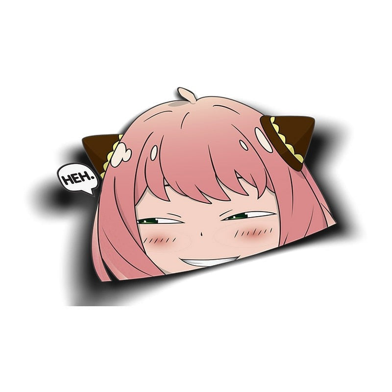 Spy x Family 'Anya Forger | Heh.' Vinyl Car Peeker Sticker – Sticker Tuned