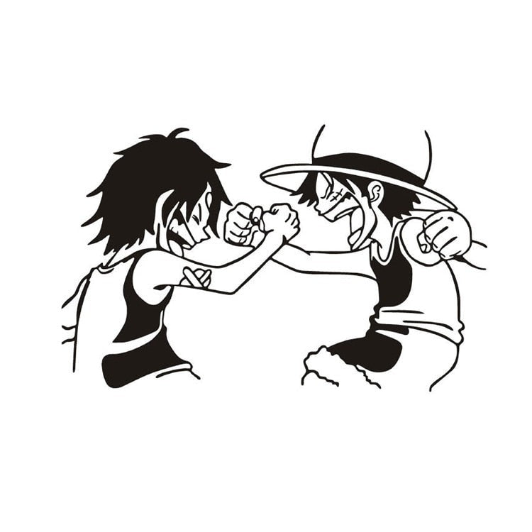 One Piece 'Luffy And Ace | Arm Wrestling' Vinyl Car Sticker – Sticker Tuned