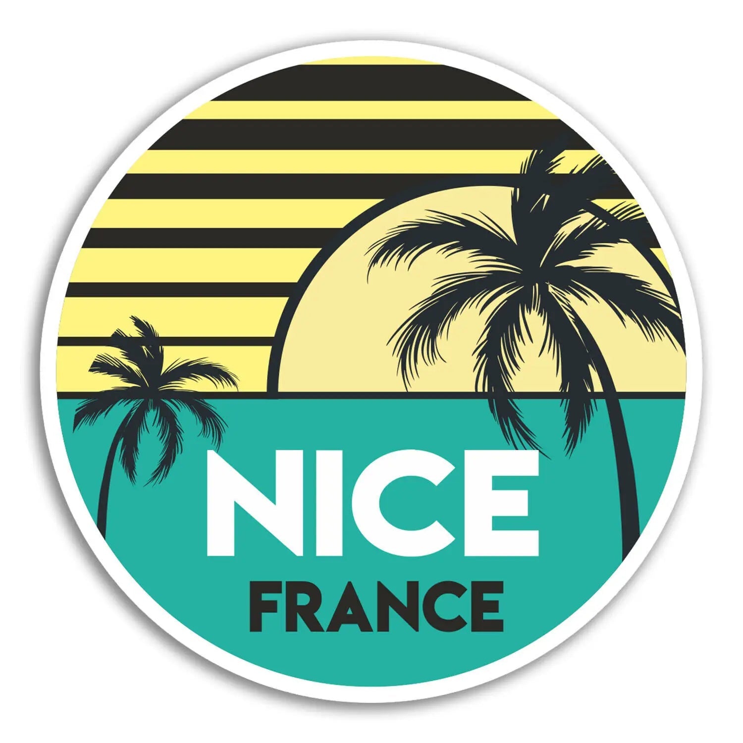 Nice France 'Palm Trees' Vinyl Car Sticker – Sticker Tuned