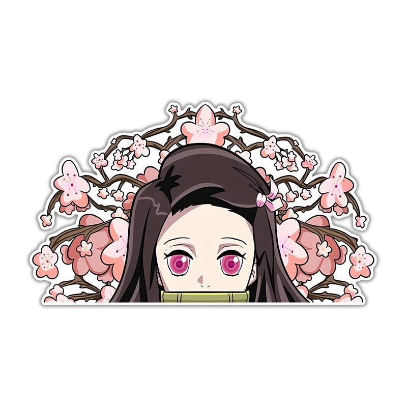 Demon Slayer 'Nezuko | Cherry Blossom' Vinyl Car Peeker Sticker ...
