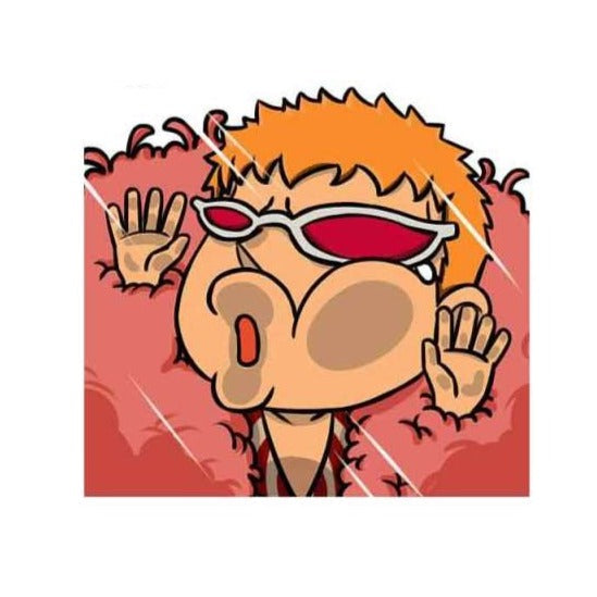 One Piece 'Donquixote Doflamingo | Pressed Face' Vinyl Car Sticker ...