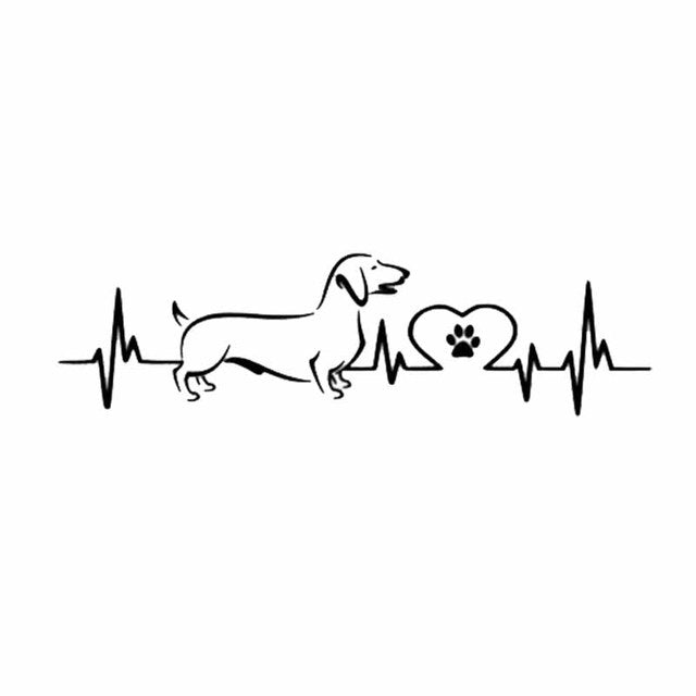 Dog Heartbeat Lifeline Vinyl Car Sticker – Sticker Tuned