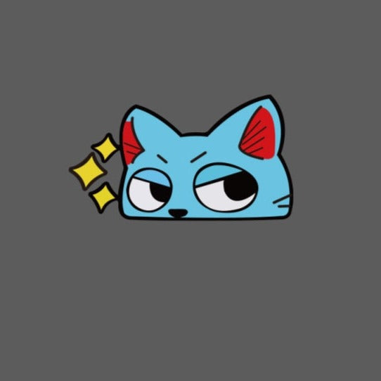Fairy Tail 'Happy | Sparkling' Vinyl Car Peeker Sticker – Sticker Tuned