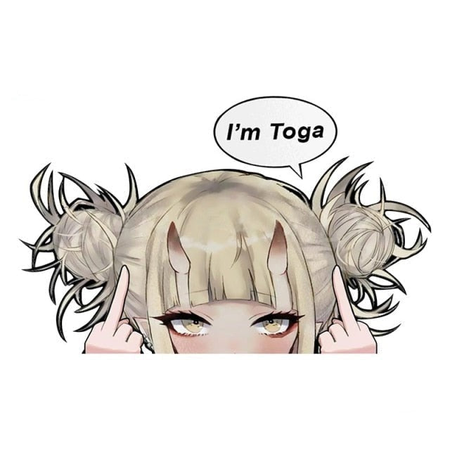 My Hero Academia 'Himiko | F U | I'm Toga!' Vinyl Car Peeker Sticker ...