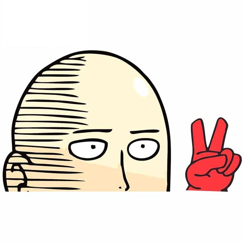 One-Punch Man 'Saitama | Peace Sign' Vinyl Car Peeker Sticker – Sticker ...