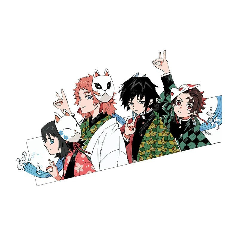 Demon Slayer 'Makomo | Sabito | Giyu | Tanjiro | Lining Up' Vinyl Car ...