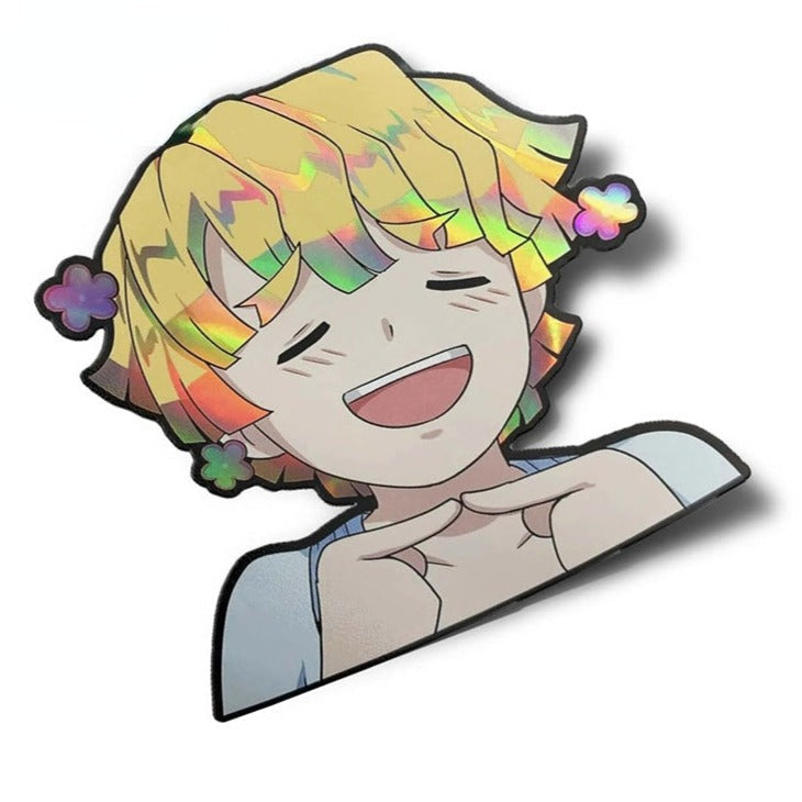Demon Slayer 'Zenitsu Agatsuma | Happy' Vinyl Car Sticker – Sticker Tuned