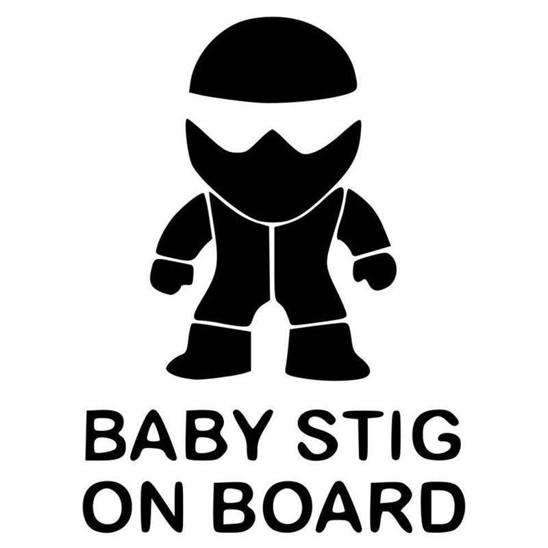 Baby Stig On Board 'Racing Suit' Vinyl Car Sticker – Sticker Tuned